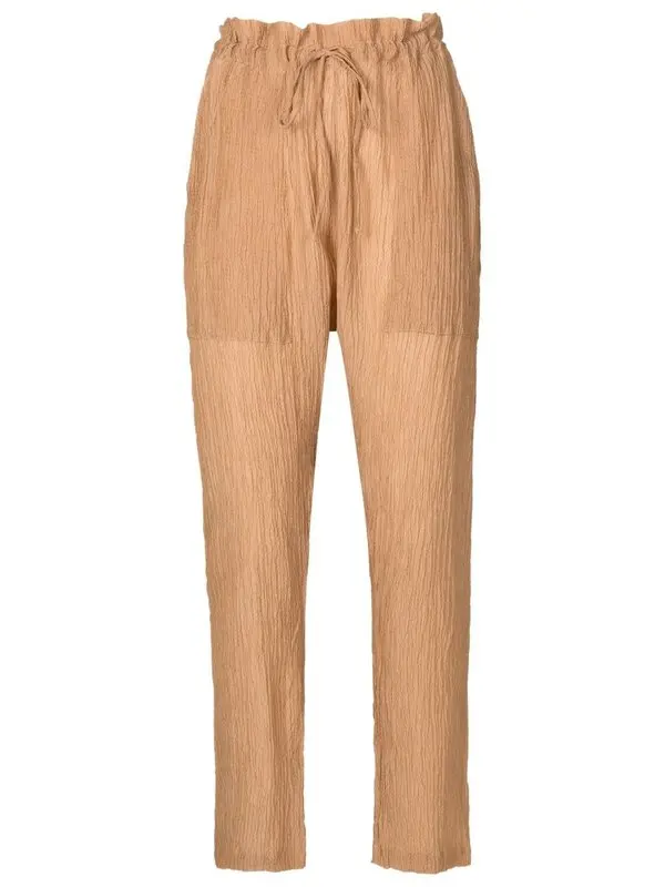 AMIR SLAMA Crinkle-effect Trousers - Brown