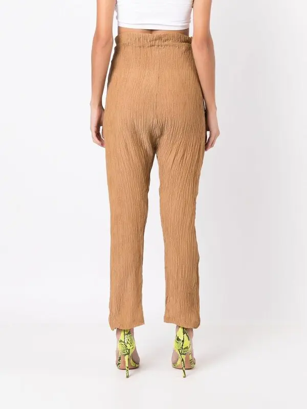 AMIR SLAMA Crinkle-effect Trousers - Brown