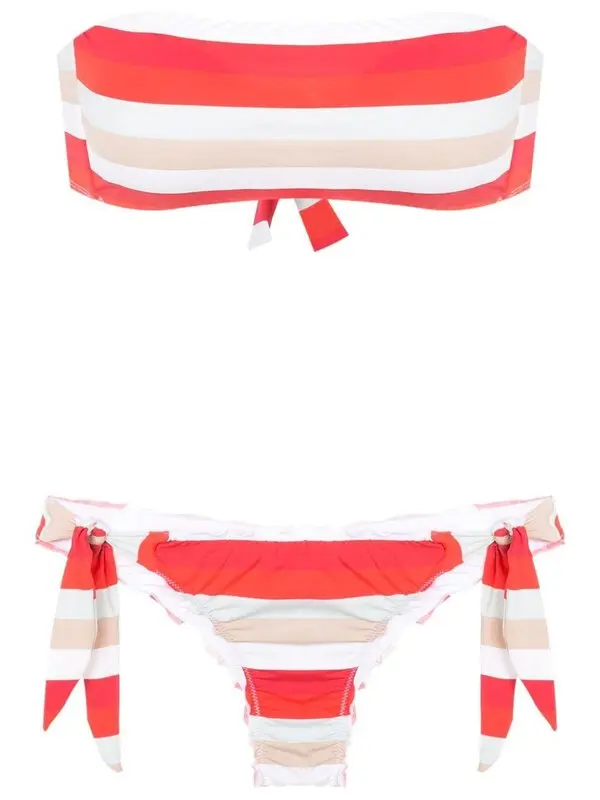 AMIR SLAMA Striped Bikini Set - Red
