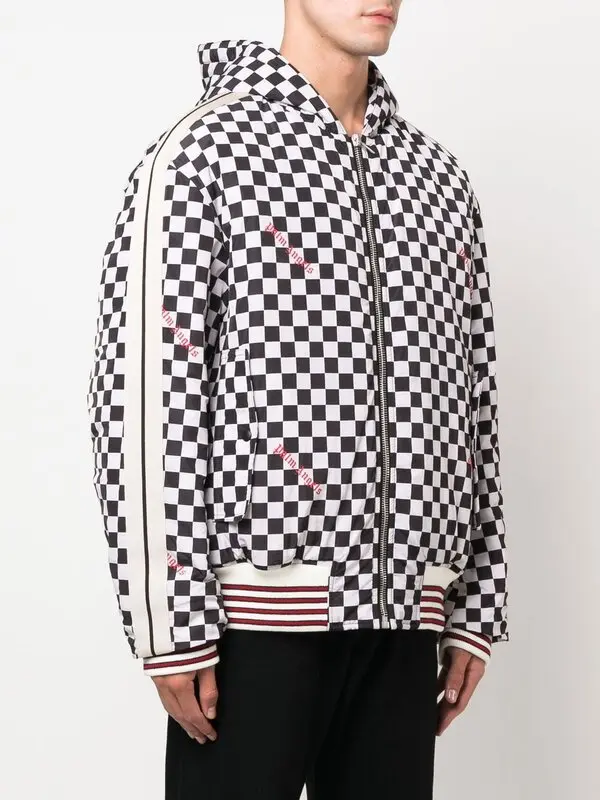 Palm Angels Zip-up Hooded Jacket - Black