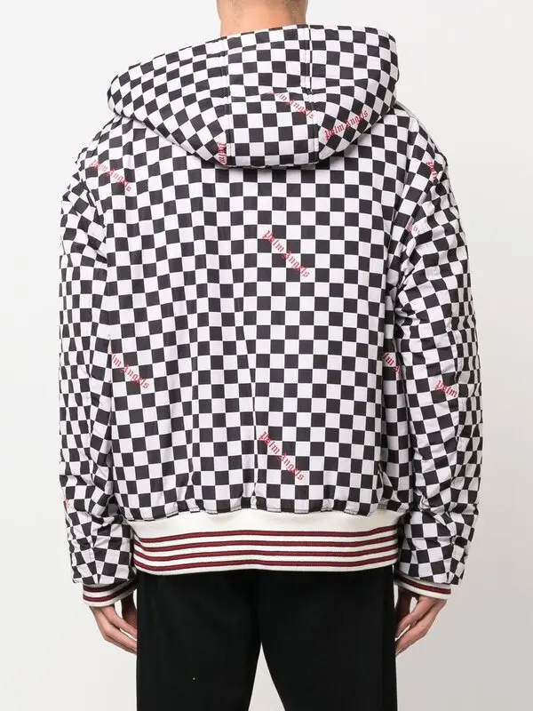 Palm Angels Zip-up Hooded Jacket - Black
