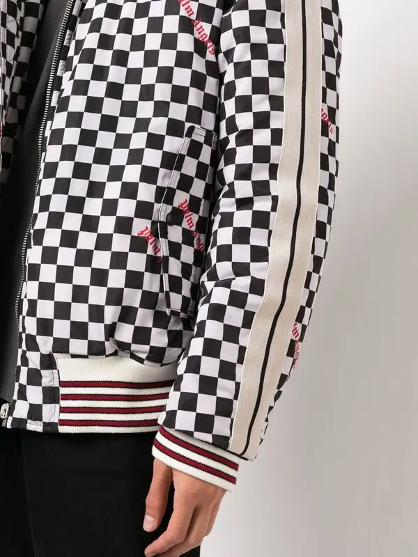 Palm Angels Zip-up Hooded Jacket - Black