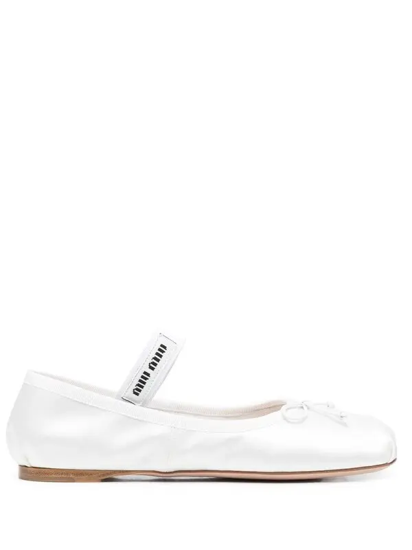 Miu Miu Logo Strap Ballet Flats