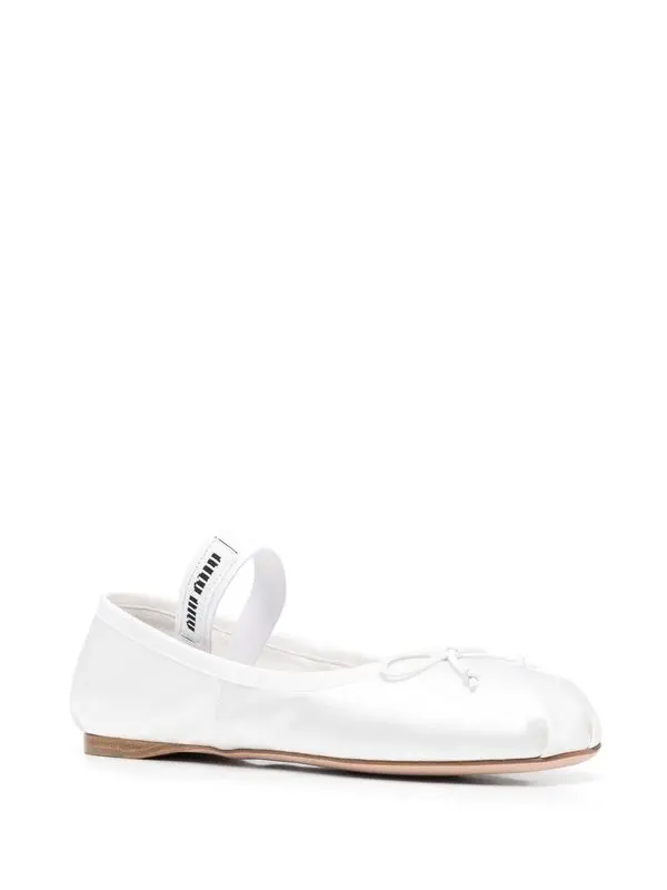 Miu Miu Logo Strap Ballet Flats