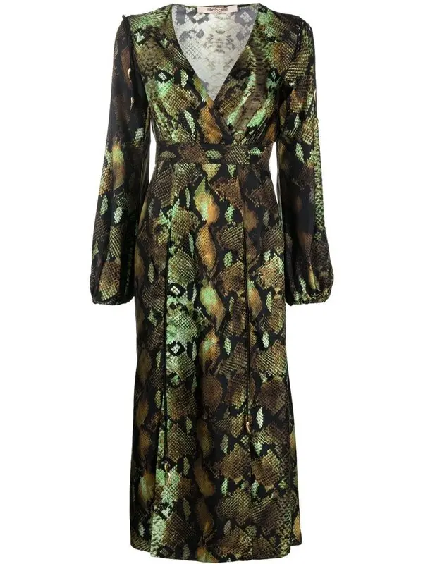roberto cavalli gold snake dress Roberto Cavalli 2000's Yellow Floral Mini Dress with Snake Belt – THE WAY  WE WORE main image 1