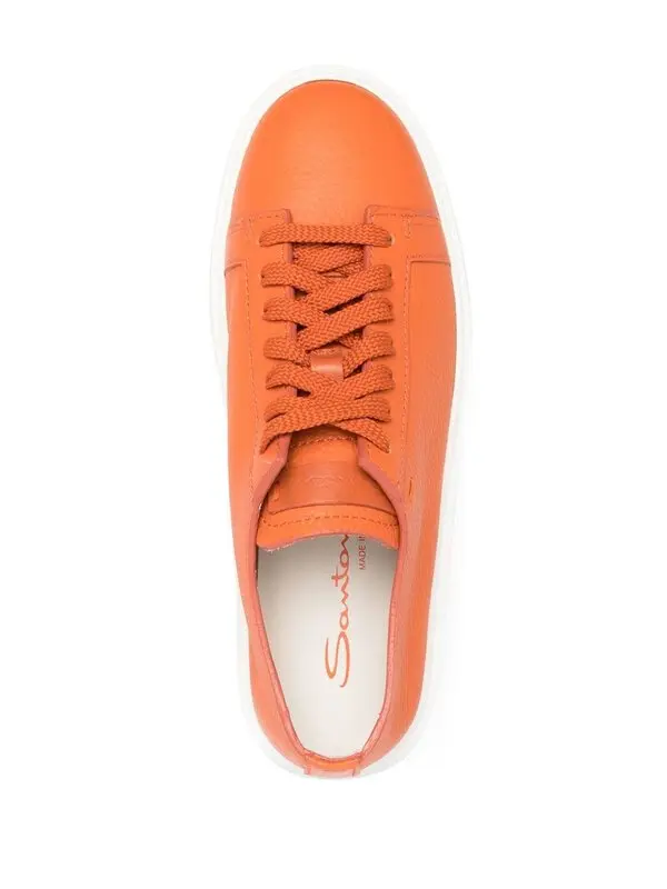 Santoni Lace-up Leather Sneakers