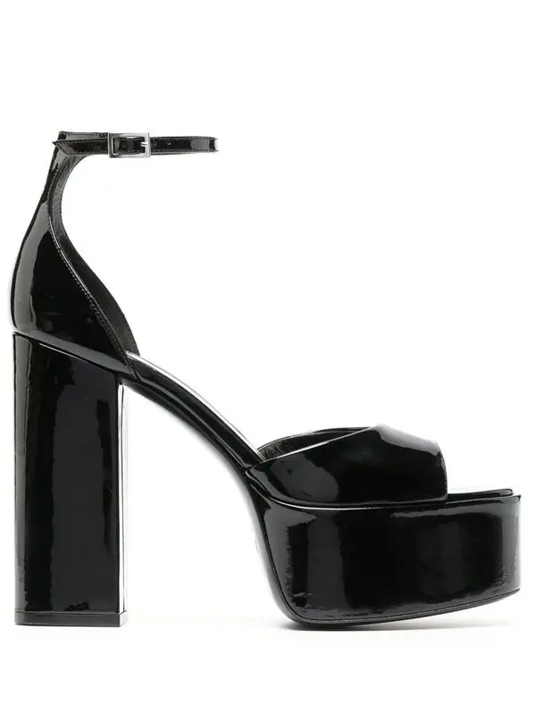 Paris Texas Patent Leather Platform Sandals - Black