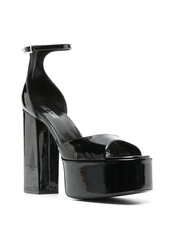 Paris Texas Patent Leather Platform Sandals - Black