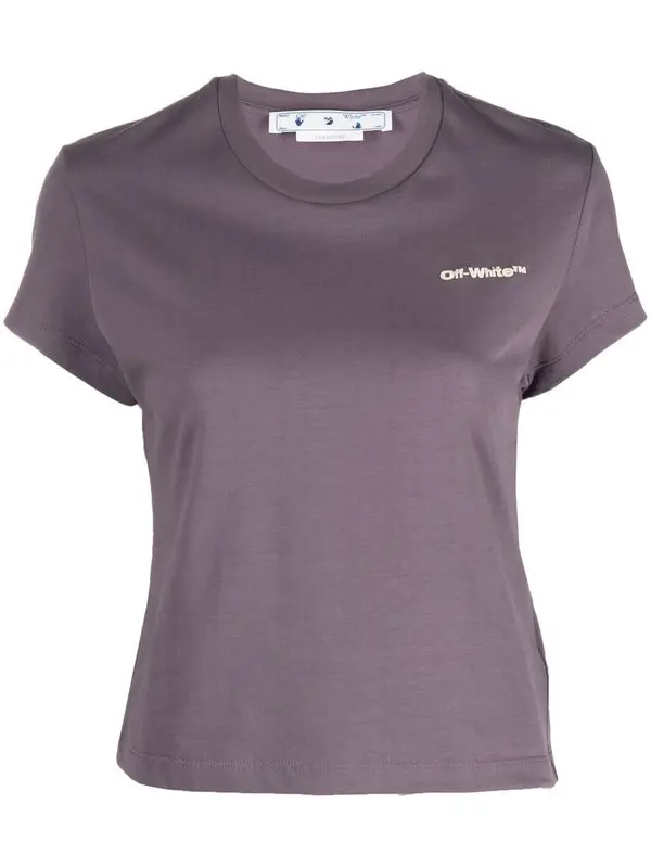 Off-White Logo-print Cotton T-shirt - Purple