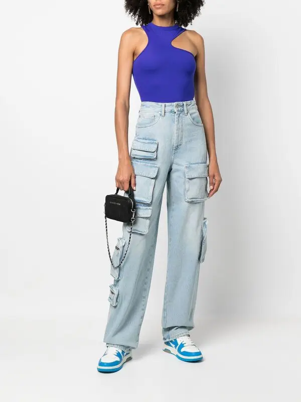 Off-White Embroidered-logo Asymmetric Tank Top