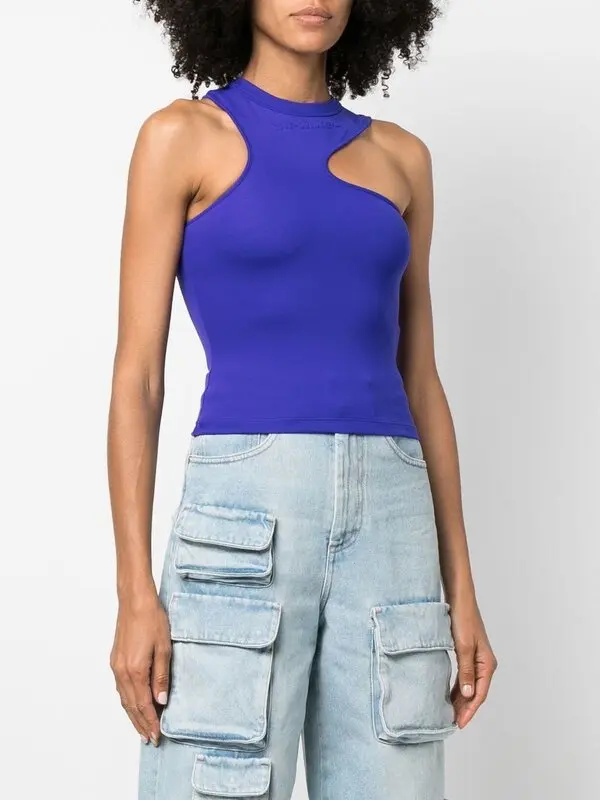 Off-White Embroidered-logo Asymmetric Tank Top