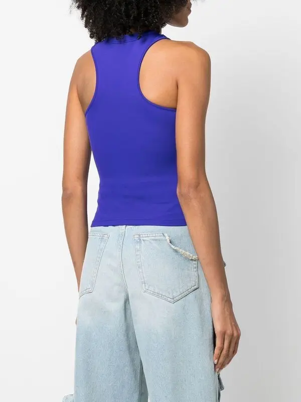 Off-White Embroidered-logo Asymmetric Tank Top