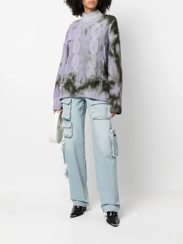 Off-White Tie-dye Cable-knit Jumper