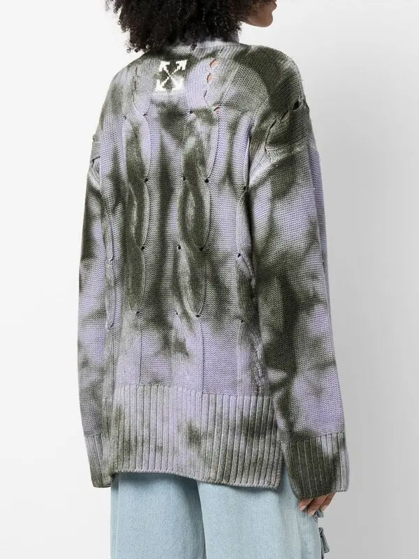Off-White Tie-dye Cable-knit Jumper