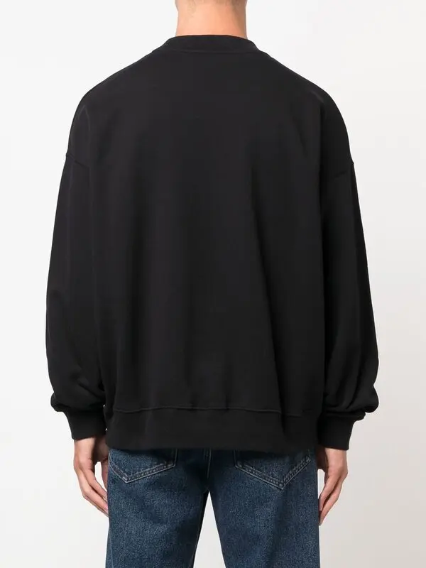 Off-White Cotton Sweatshirt With Swimming Logo