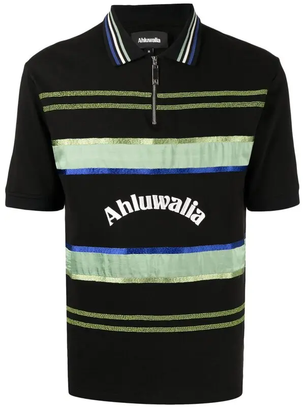 Ahluwalia Logo-print Zip-up Polo Shirt