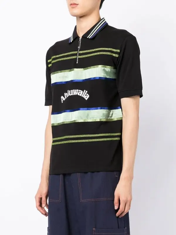 Ahluwalia Logo-print Zip-up Polo Shirt