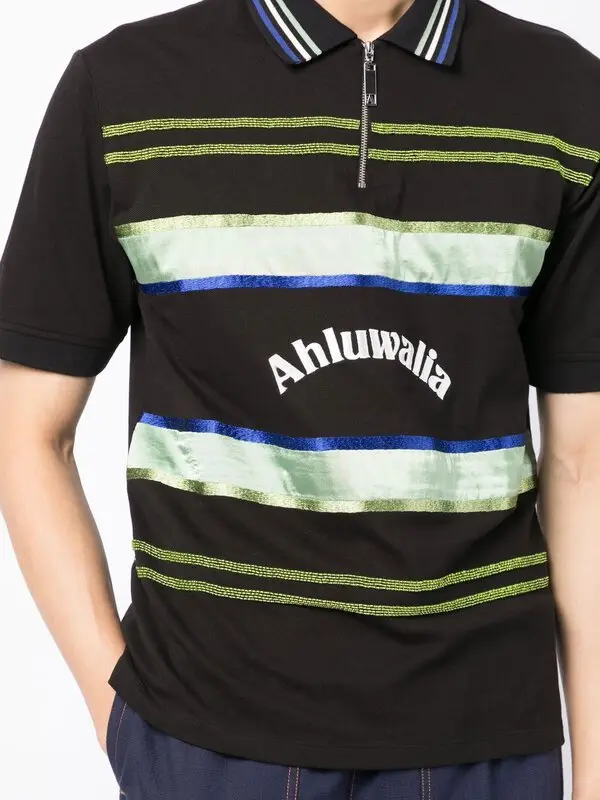 Ahluwalia Logo-print Zip-up Polo Shirt