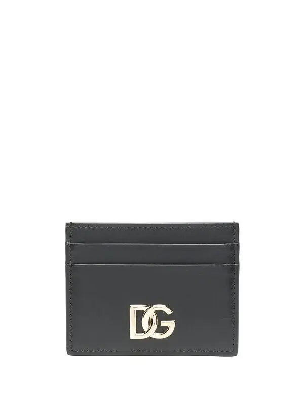 Dolce & Gabbana Dg-logo Leather Card Holder - Black