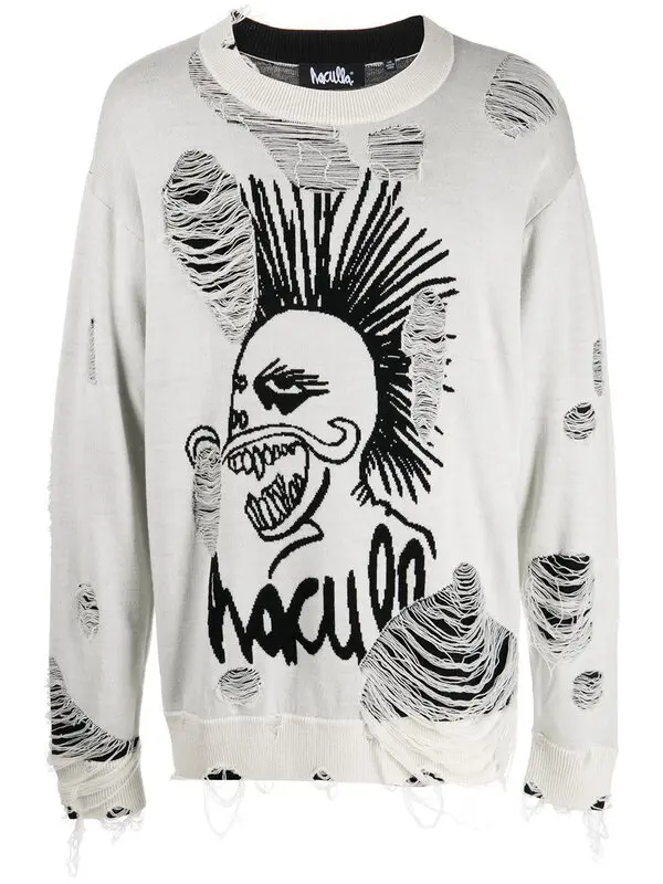 HACULLA. Logo-knit Distressed Jumper