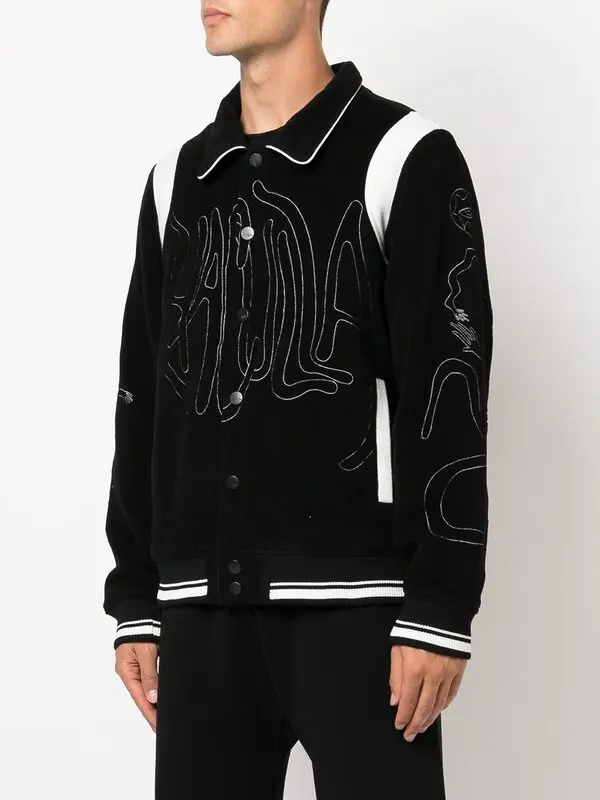 HACULLA. Embroidered Logo Shirt Jacket - Black