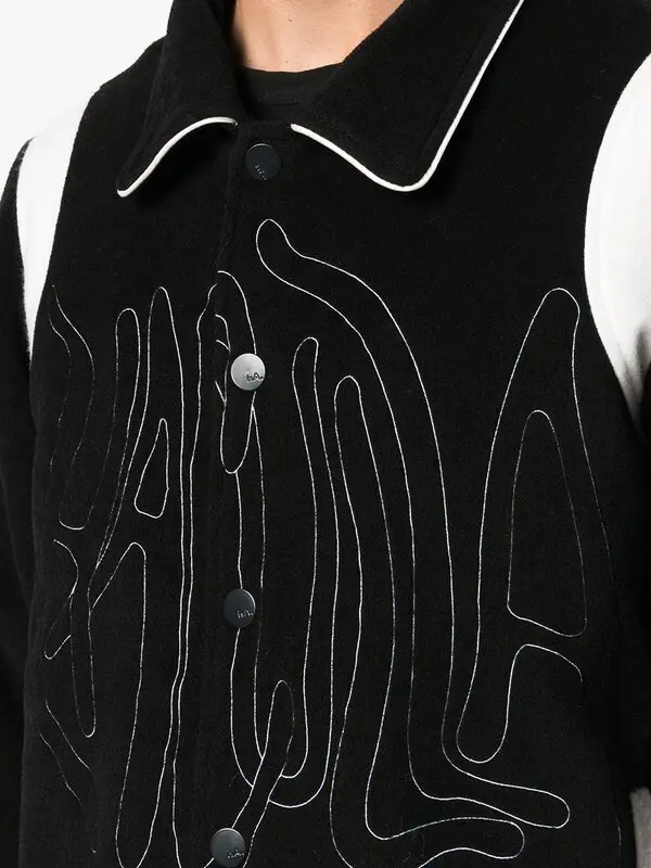 HACULLA. Embroidered Logo Shirt Jacket - Black