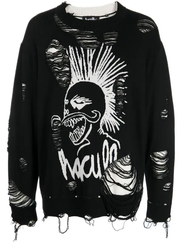 HACULLA. Logo-knit Distressed Jumper