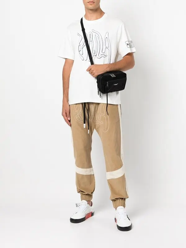 HACULLA. Embroidered-logo Ribbed Drop-crotch Pants