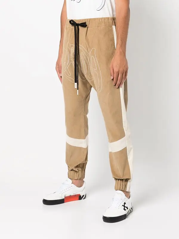 HACULLA. Embroidered-logo Ribbed Drop-crotch Pants