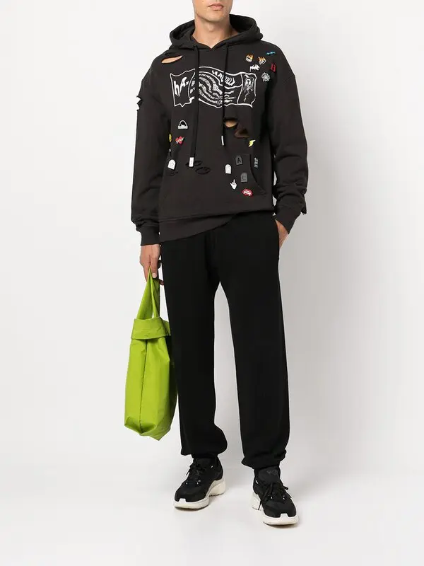 HACULLA. Distressed Pin-detailed Hoodie
