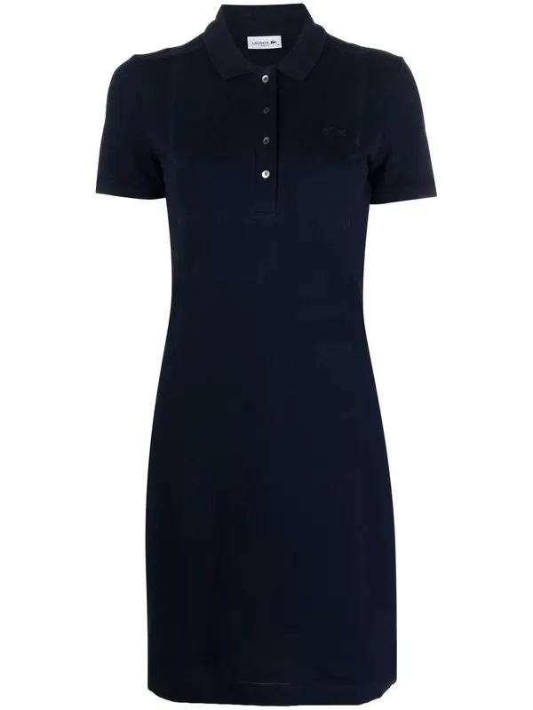 Lacoste Polo-collar Short Sleeve Dress - Blue