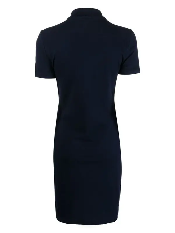 Lacoste Polo-collar Short Sleeve Dress - Blue