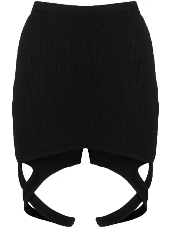DION LEE Double Lock Mini Skirt - Black
