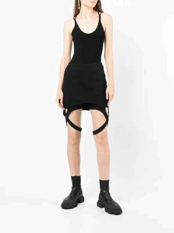 DION LEE Double Lock Mini Skirt - Black