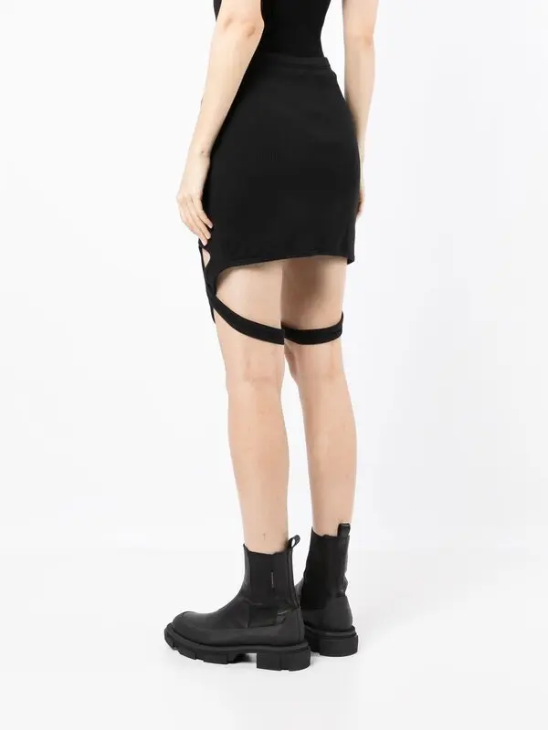 DION LEE Double Lock Mini Skirt - Black