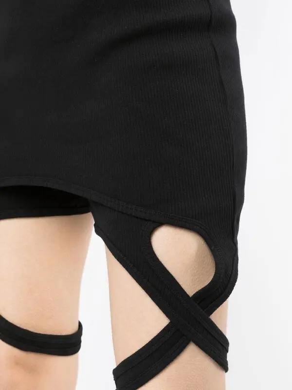 DION LEE Double Lock Mini Skirt - Black