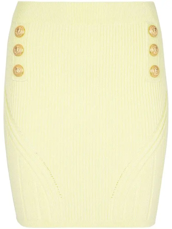 Balmain Ribbed-knit Mini Skirt