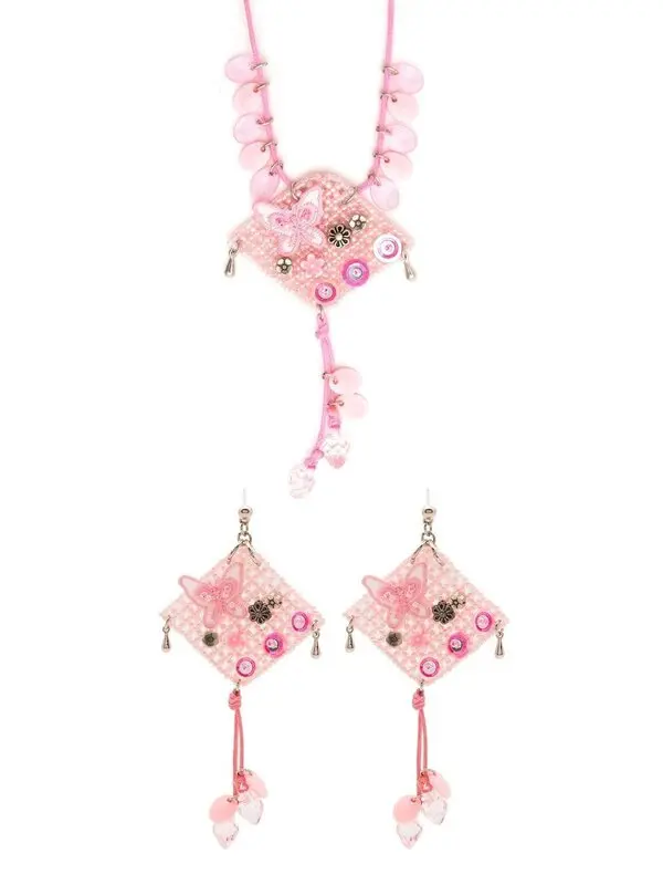 AMIR SLAMA Bead-embellished Pendant - Pink