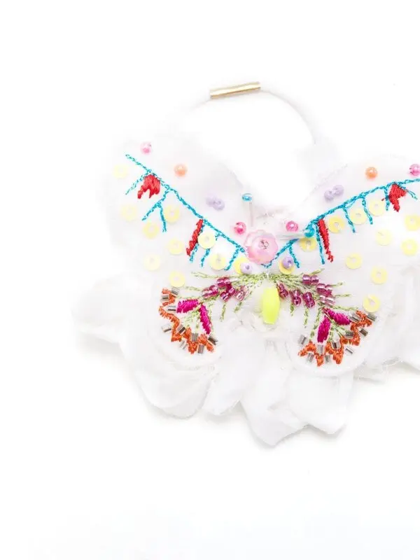 AMIR SLAMA Floral Appliqué Hair Tie