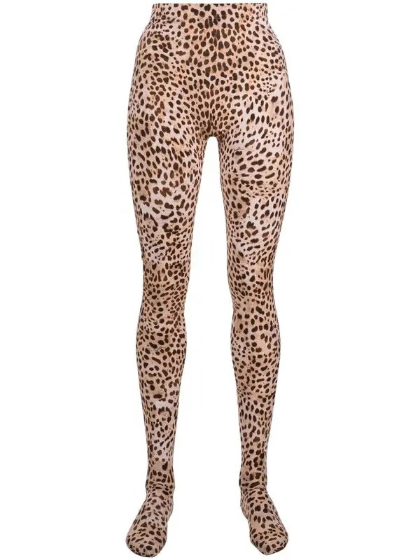 Roberto Cavalli Leopard-print High-waisted Leggings