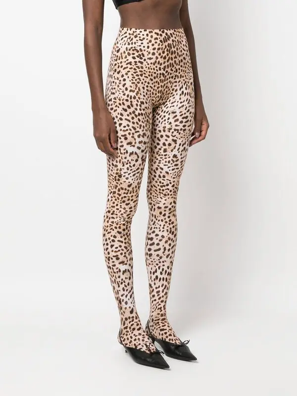 Roberto Cavalli Leopard-print High-waisted Leggings