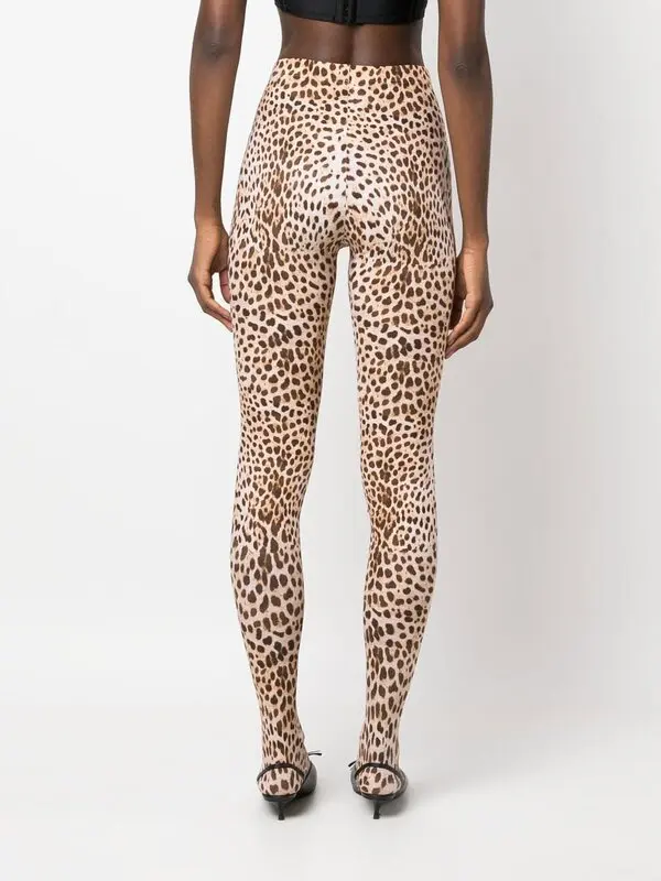 Roberto Cavalli Leopard-print High-waisted Leggings