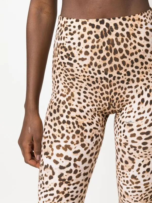 Roberto Cavalli Leopard-print High-waisted Leggings