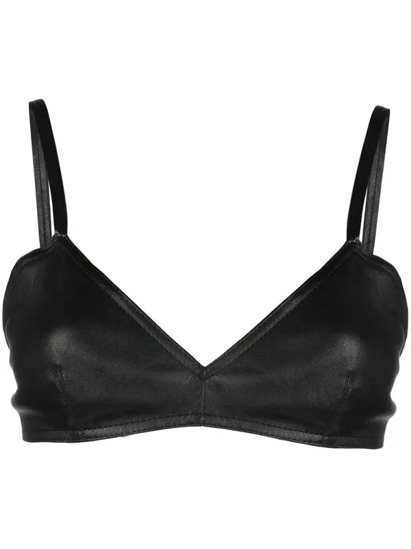 THE MANNEI Sierra Leather Cropped Tank Top