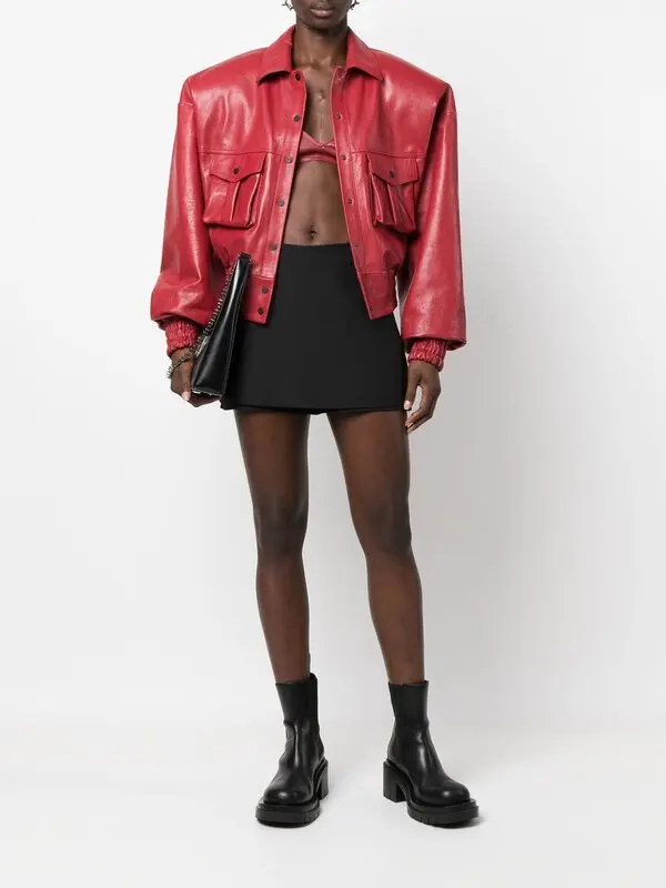 THE MANNEI Sierra Leather Cropped Tank Top