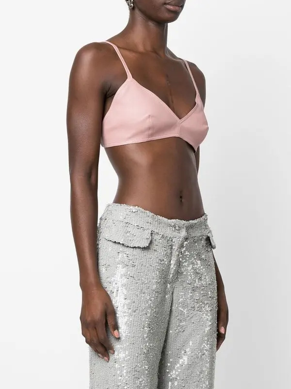 THE MANNEI Sierra Leather Cropped Tank Top