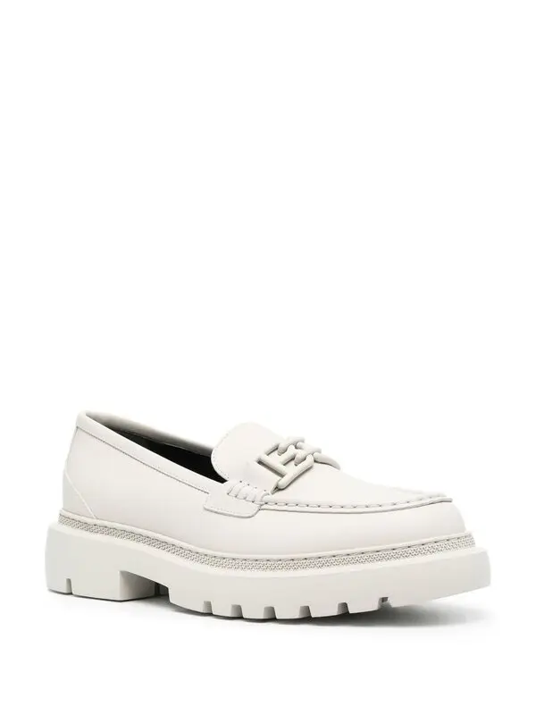 Bally Tonal Logo-plaque Loafers - Neutrals