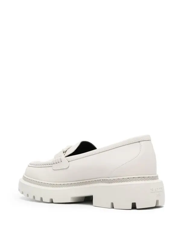 Bally Tonal Logo-plaque Loafers - Neutrals