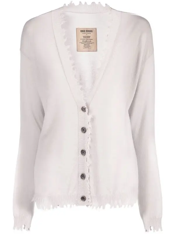 UMA WANG Fringed Cashmere Cardigan