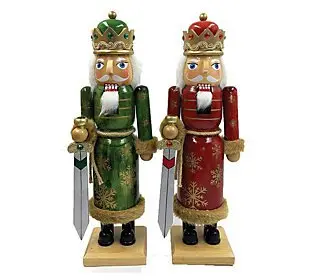 SANTA'S WORKSHOP Inc. 14'h Snowflake King Nutcr Ackers, S/2